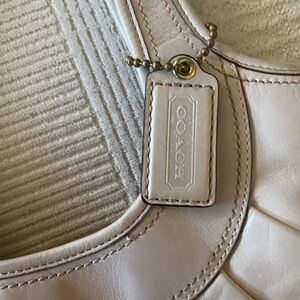 Coach | Bags | Coach Cream Leather Womens Bag | Poshmark